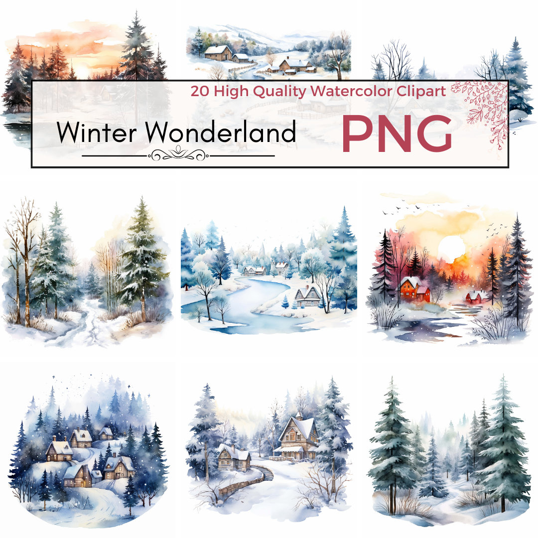Winter Wonderland Clipart, High Quality PNG, Winter Landscape PNG ...