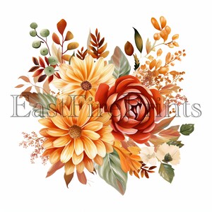 20 Watercolor Autumn Floral Clipart, High Quality Png, Fall Boho ...