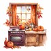 Watercolor Fall Kitchen Clipart Autumn Printables Fall - Etsy