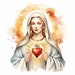 Watercolor Immaculate Heart of Mary Clipart, Religious Clipart Catholic ...