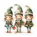 Watercolor Vintage Christmas Elves Clipart Retro Elf - Etsy