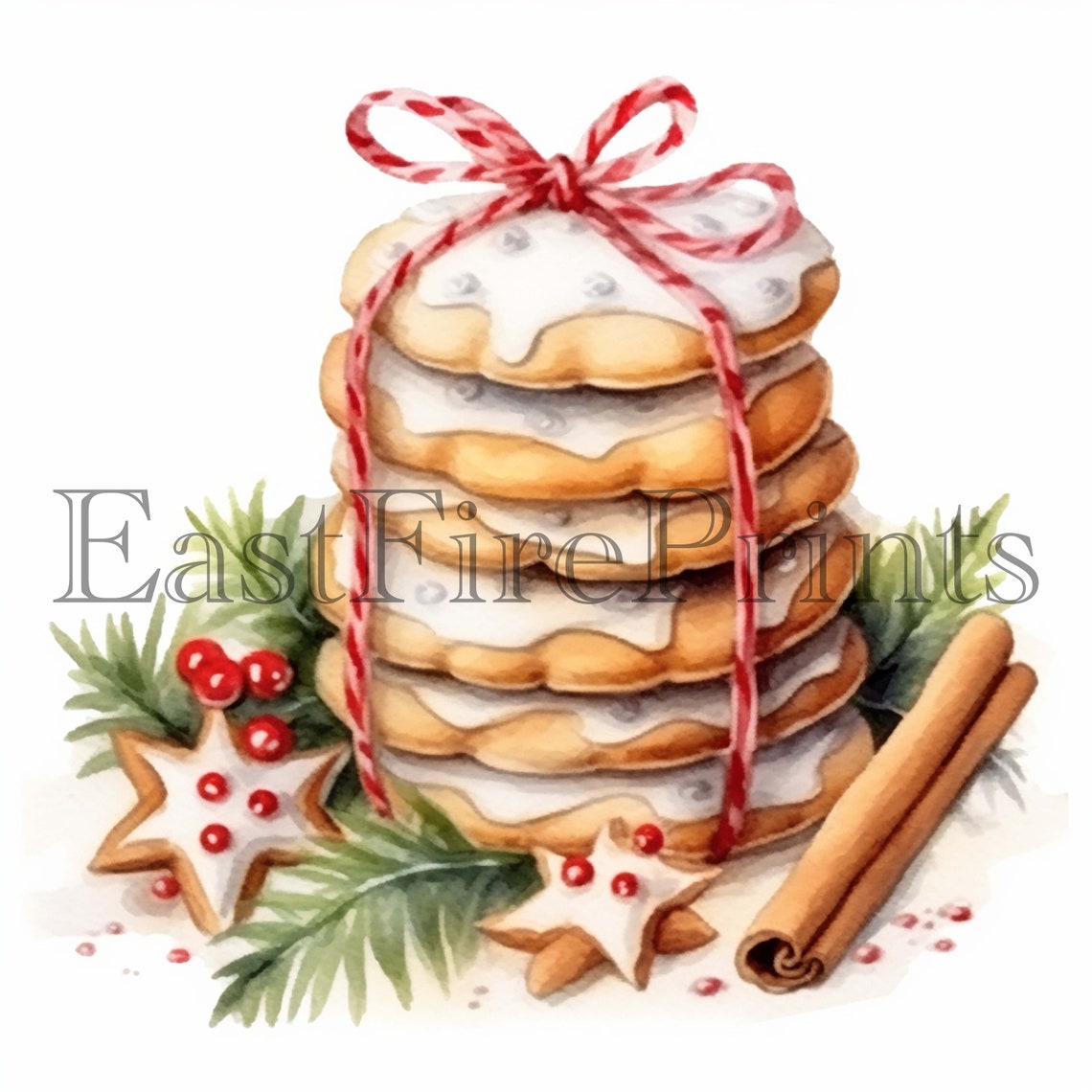 Watercolor Christmas Cookies Clipart High Quality Png Xmas - Etsy