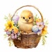 Watercolor Easter Egg Basket Clipart, High Quality JPG, Easter Clipart ...