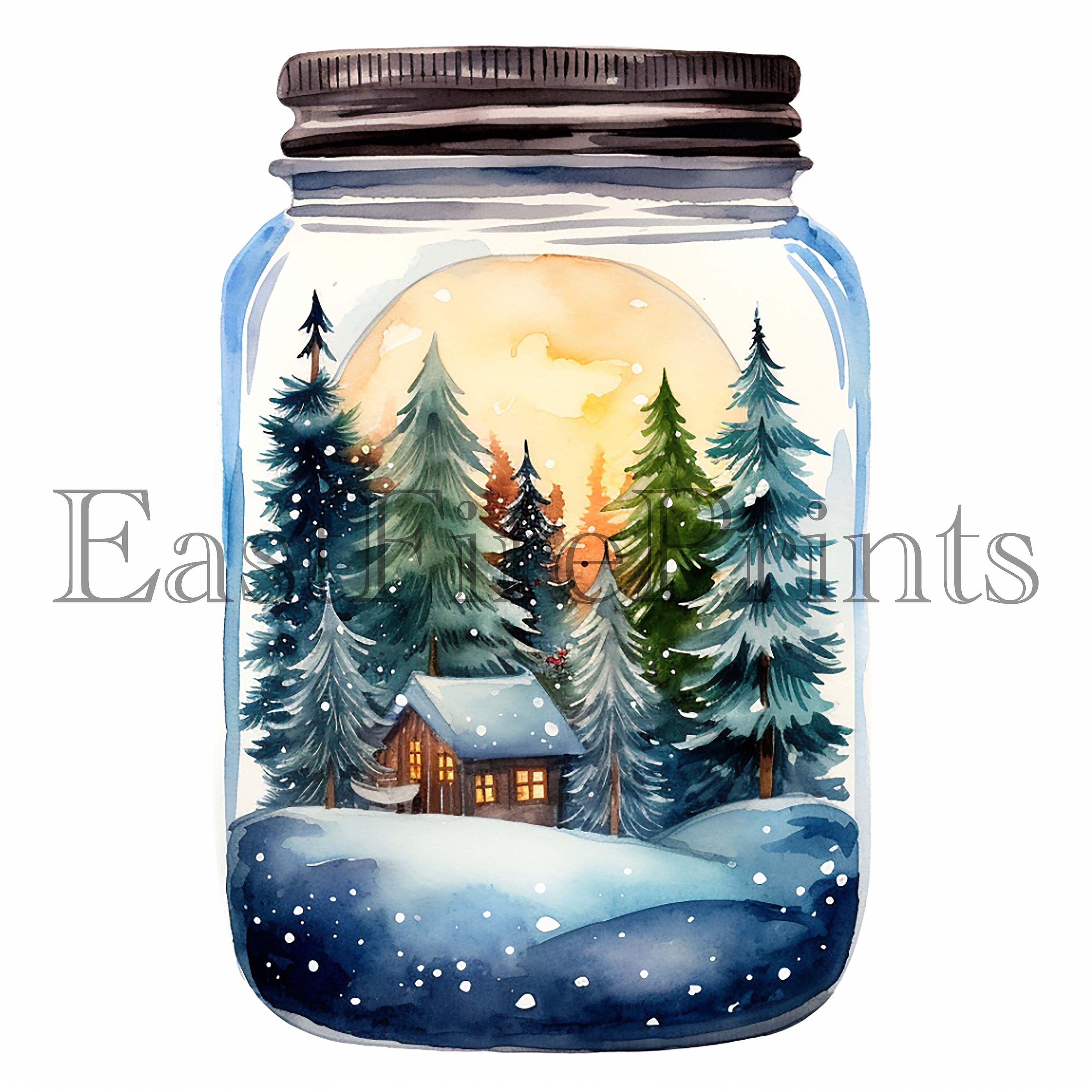 20 Christmas in a Jar Clip Art High Quality Png Glass Jar - Etsy UK