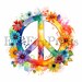 Watercolor Retro Peace Sign Clipart, High Quality Png, Hippie Groovy ...