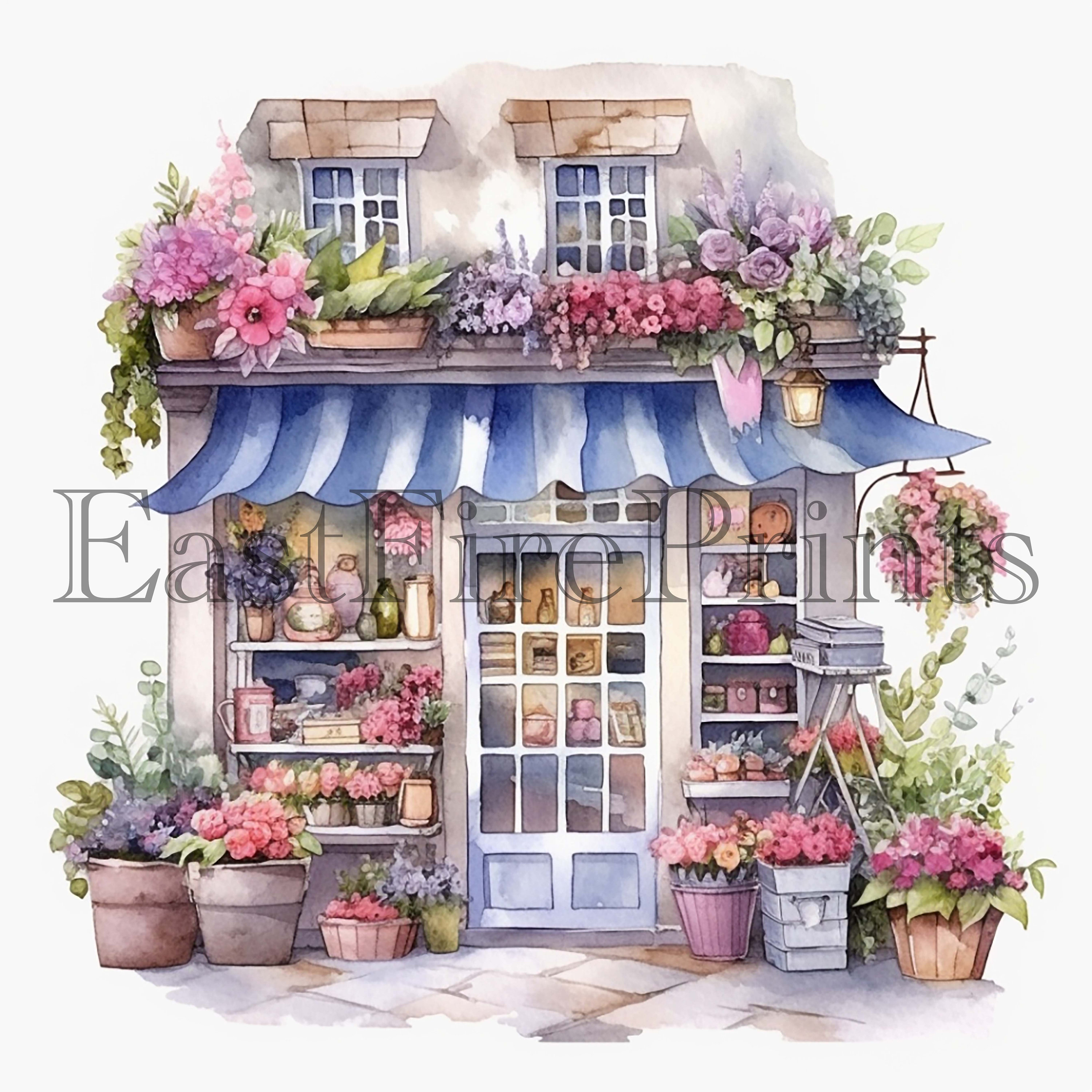 20 Watercolor Flower Shop Clipart PNG Boutique Florist - Etsy