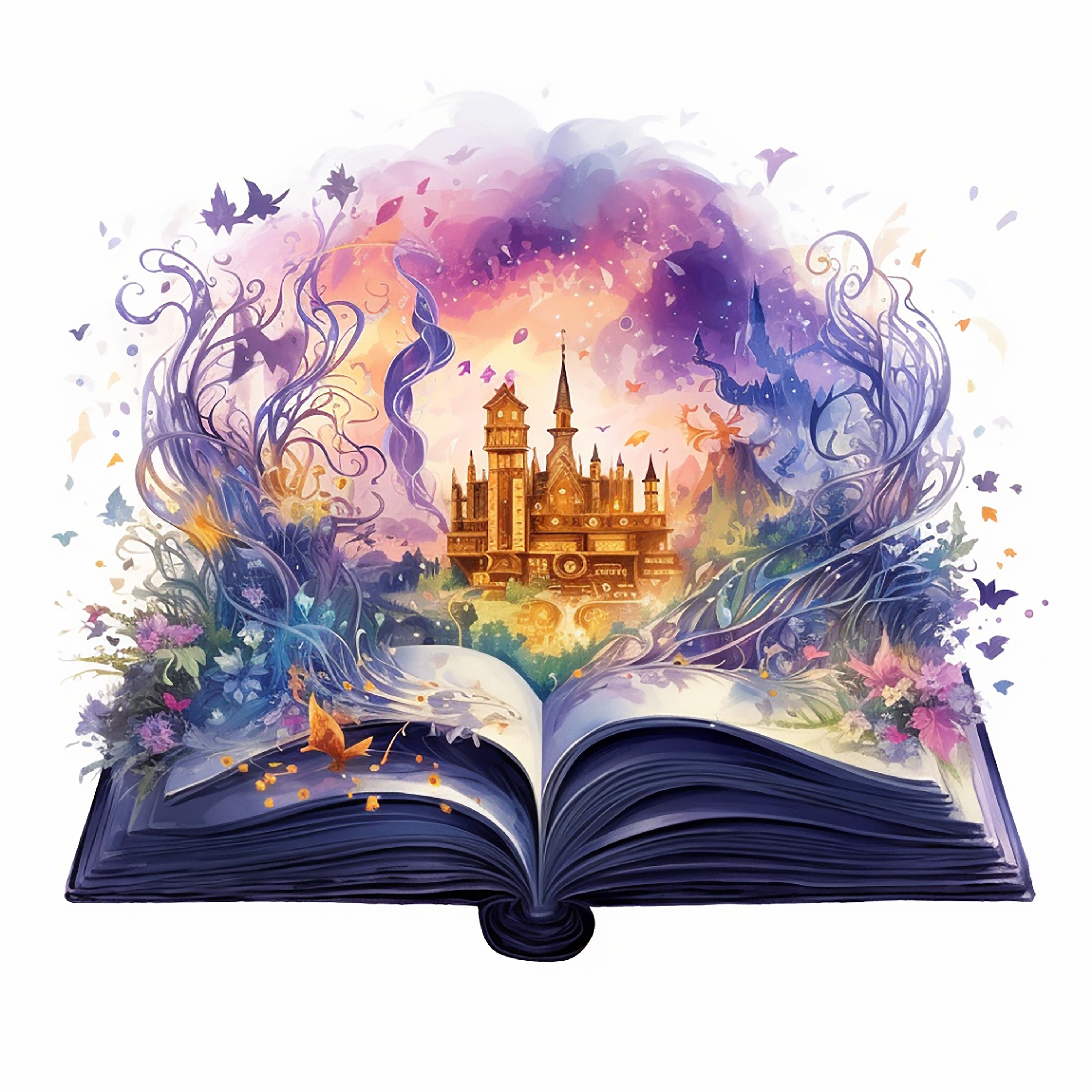 PNG Watercolor Fantasy Book Clipart High Quality Png - Etsy