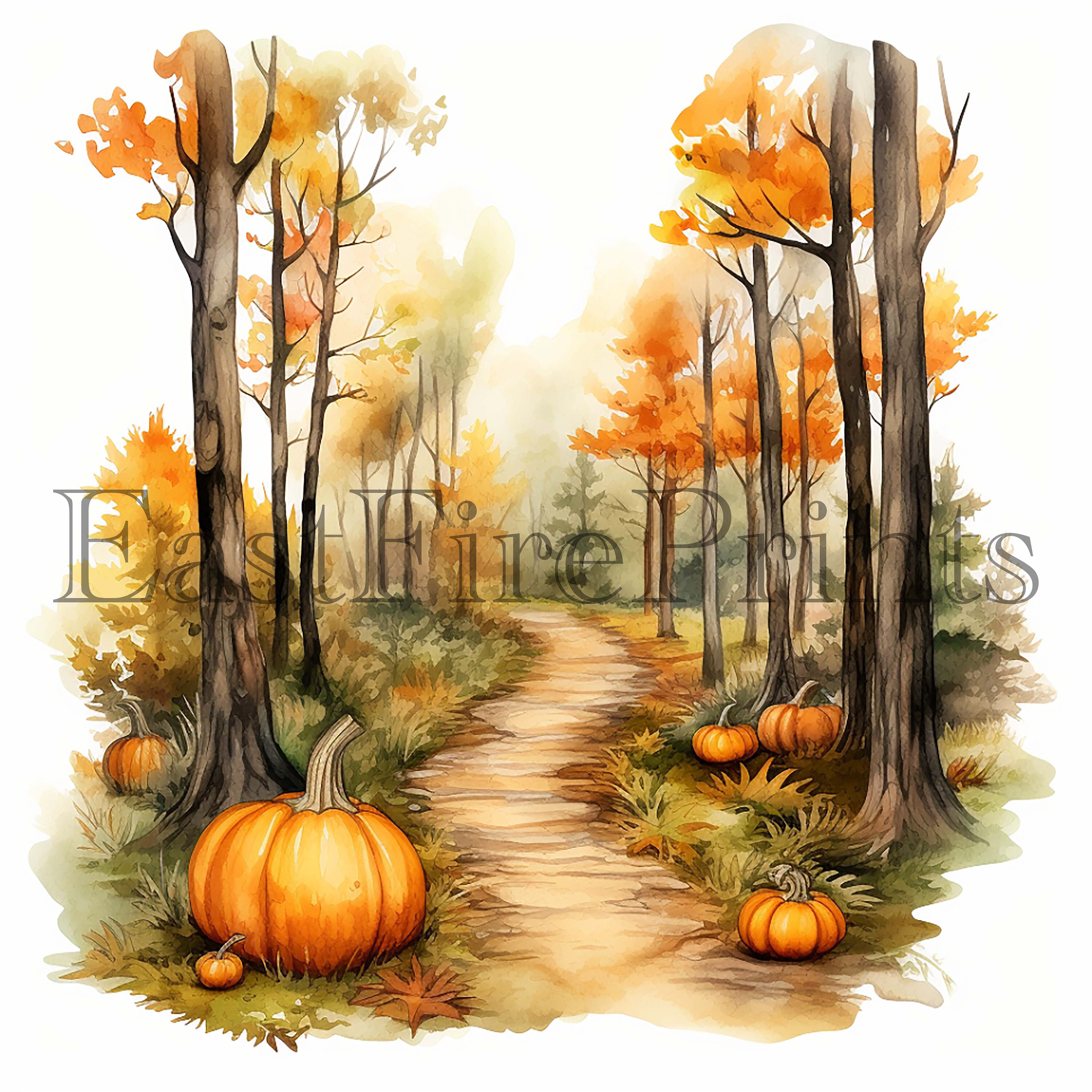 Autumn Forest Clipart Autumn Prints Fall Png Fall - Etsy