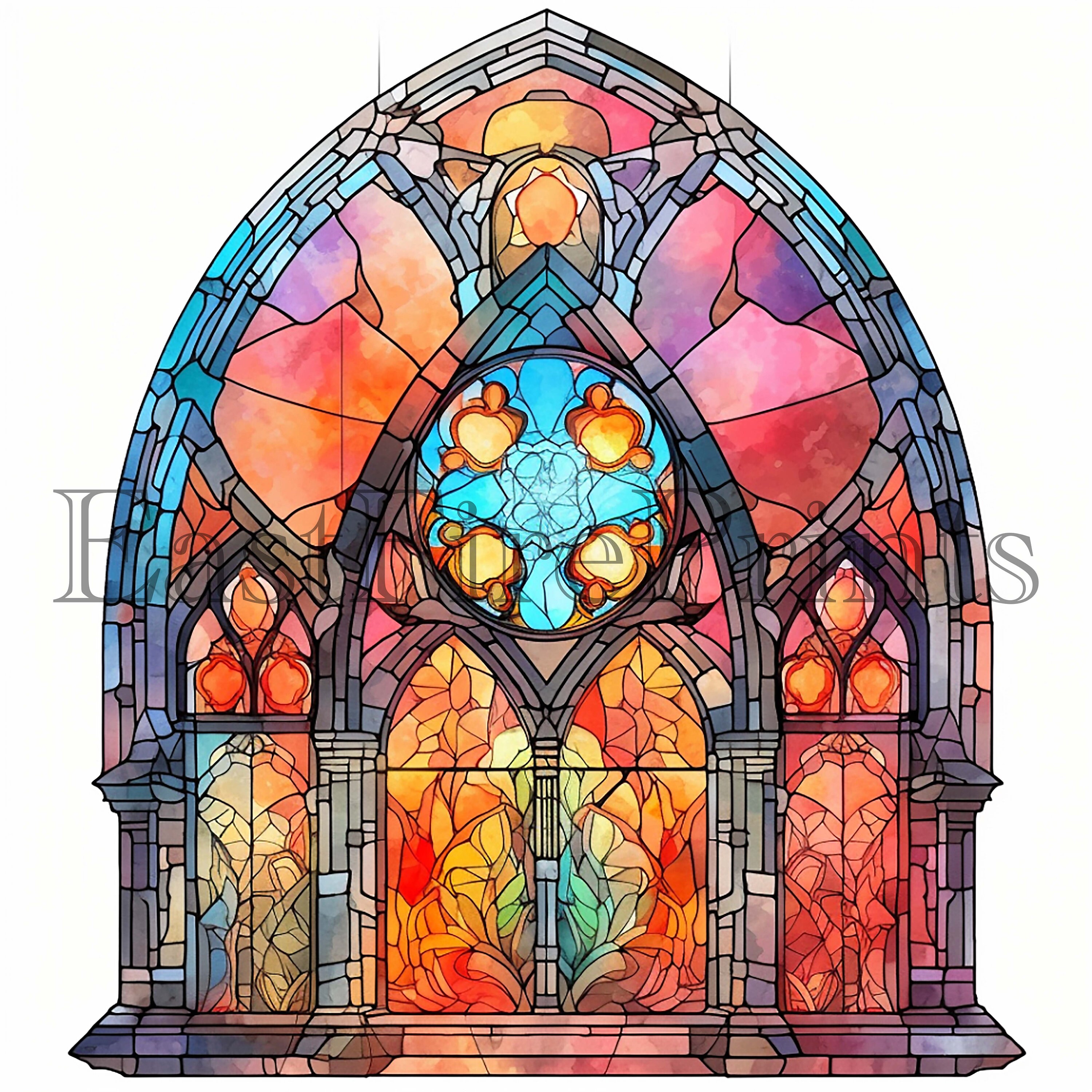 20 Watercolor Stained Glass Fantasy Clipart Digital Download - Etsy