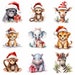 Watercolor Baby Safari Animals Christmas Clipart, Cute Adorable Xmas ...