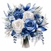Royal Blue and Silver Floral Clipart, High Quality PNG, Spring Rustic ...