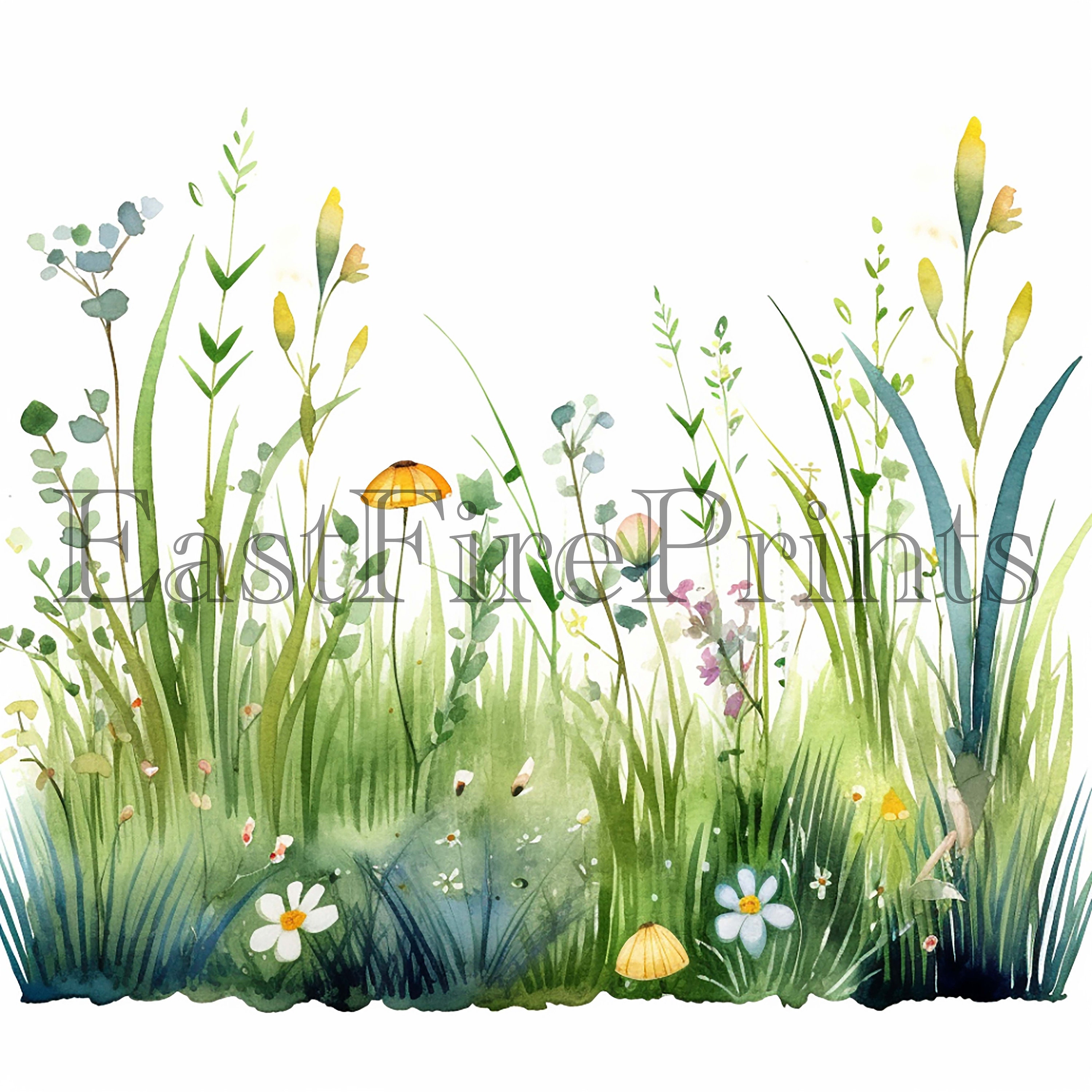 20 Watercolor Spring Grass Clipart Set Grass Illustrations - Etsy