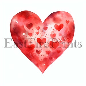 Watercolor Valentines Day Heart Clipart, High Quality Png, Love Heart ...