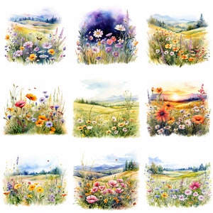 Wildflower Meadow Clipart, High Quality PNG, Wildflower Clipart, Spring ...