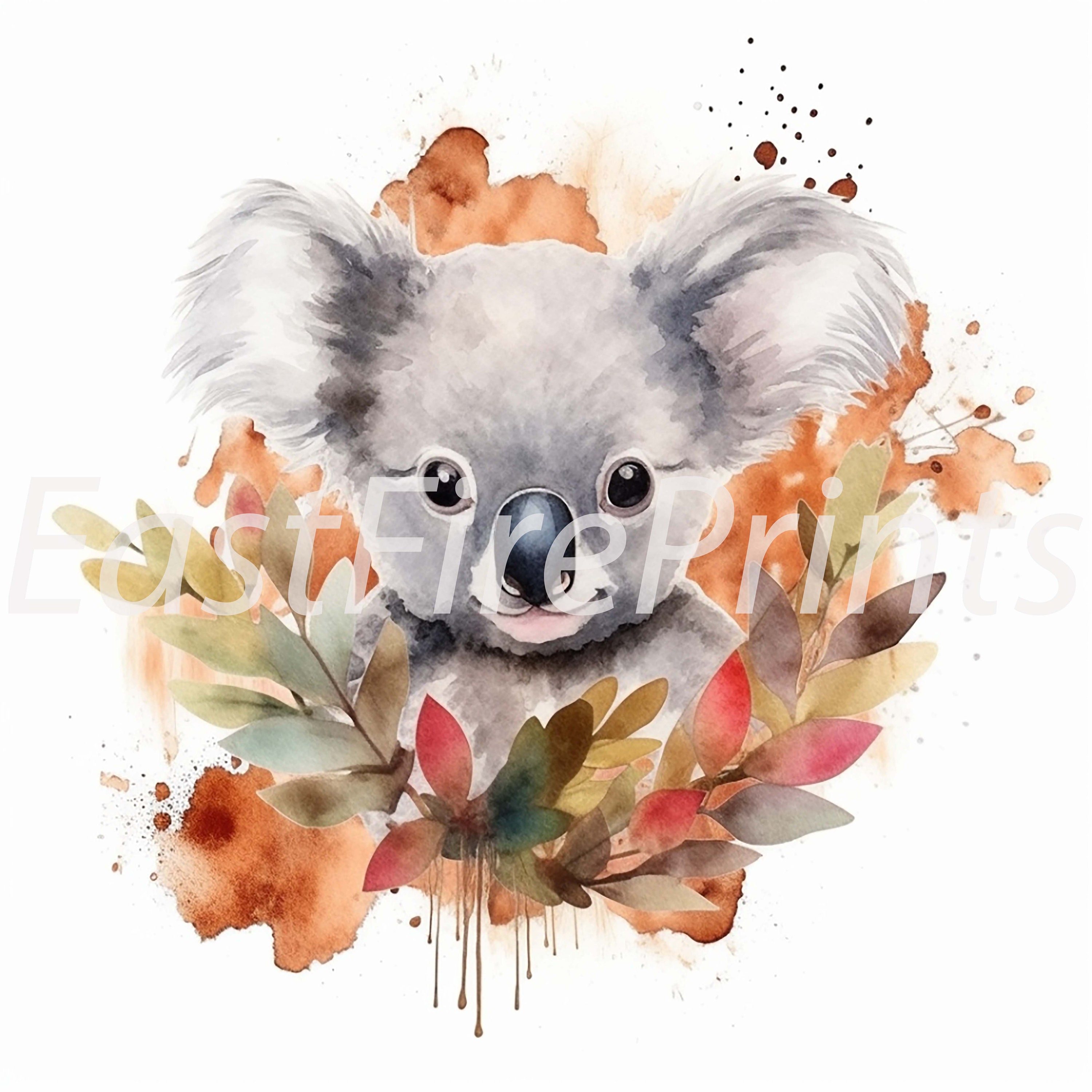 20 Watercolor Koala Bear Clipart Set Cute Koala PNG Koala - Etsy