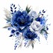 Royal Blue and Silver Floral Clipart, High Quality PNG, Spring Rustic ...