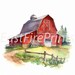 20 Watercolor Red Barn Clipart Bundle Farmhouse - Etsy