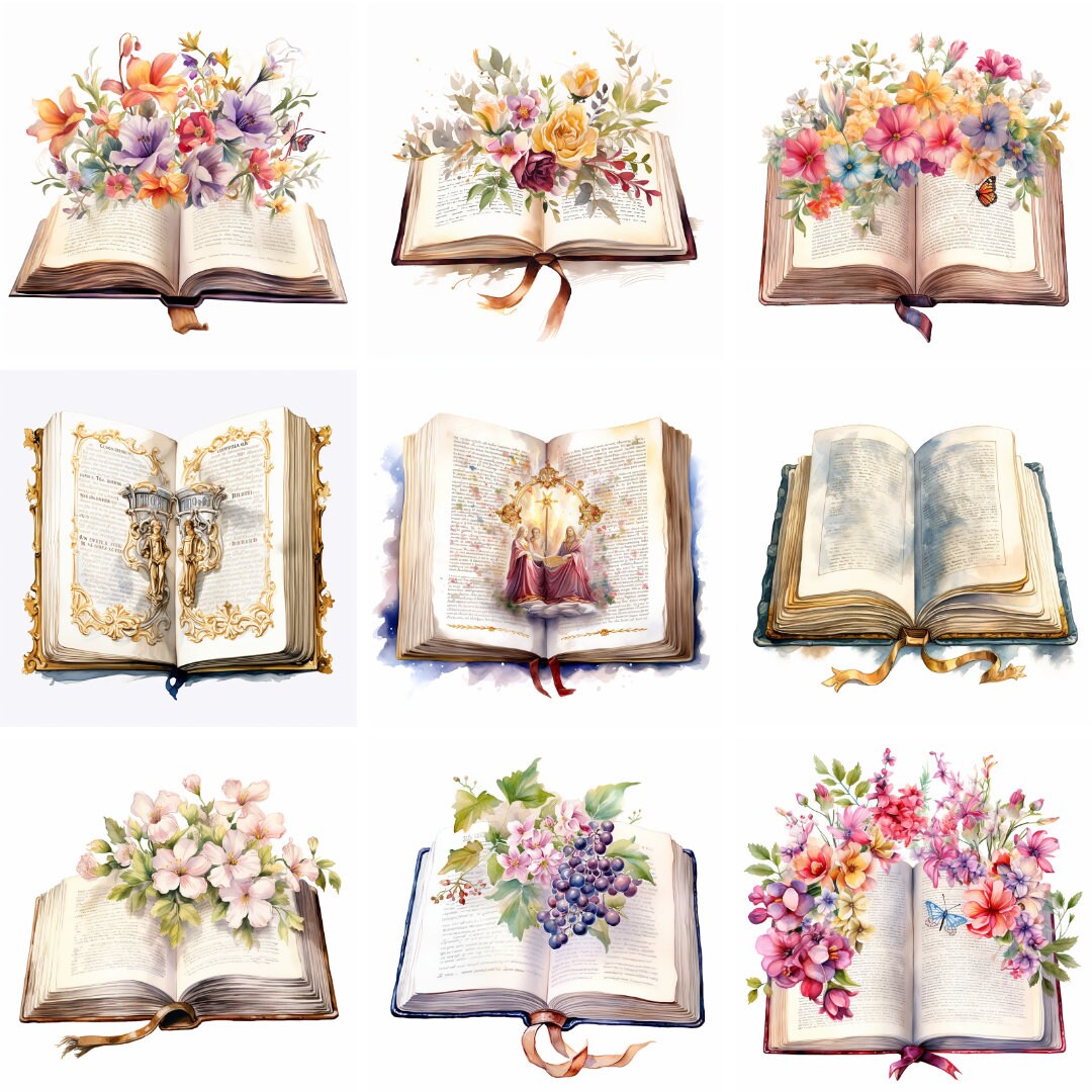 Watercolor Catholic Holy Bible Clipart Virgin Mary Religious - Etsy