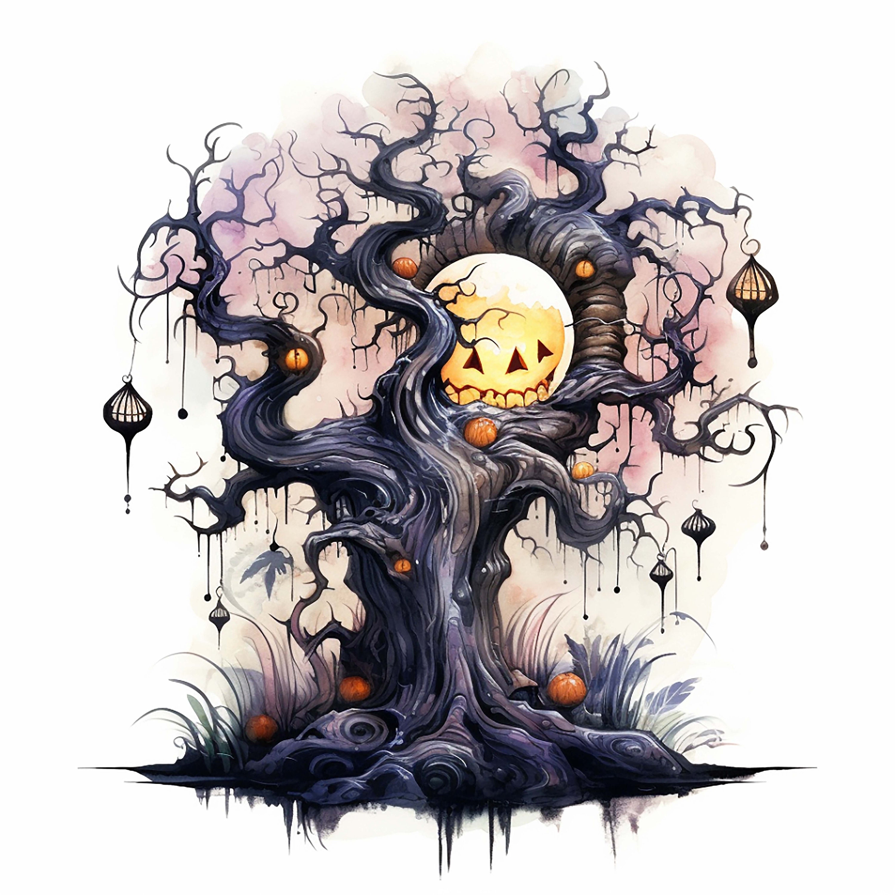 Haunted Tree Clipart High Quality Png Halloween Clipart - Etsy