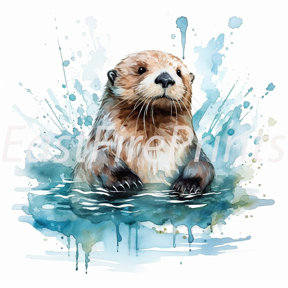20 Watercolor Sea Otter Clipart Set Wildlife Clipart - Etsy