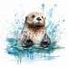 20 Watercolor Sea Otter Clipart Set Wildlife Clipart Commercial License ...