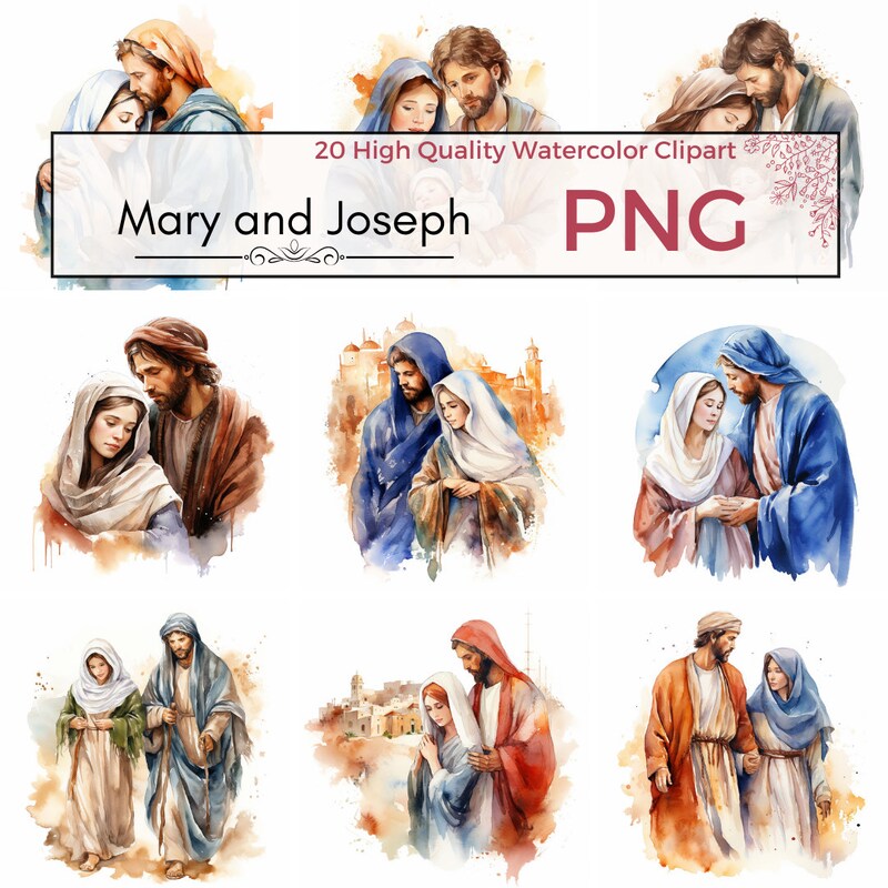 Mary and Joseph Clipart - Etsy