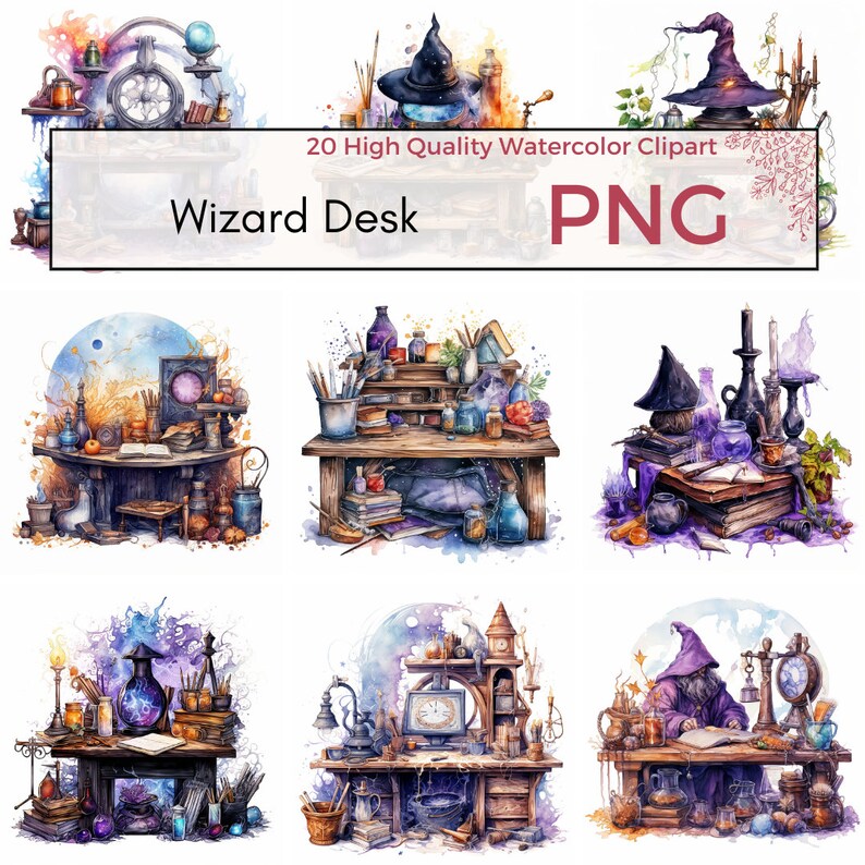 Wizard Desk Clipart High Quality PNG Fantasy Clipart Wizard - Etsy