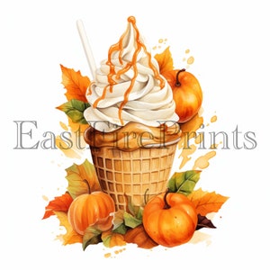 Autumn Ice Cream Clipart, Sweets Clipart, Autumn Ice Cream, Fall Png ...