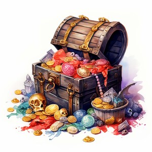 Pirate Treasure Clipart, High Quality PNG Gold Coins Treasure Chest ...