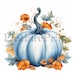 Watercolor Blue Pumpkins Clipart PNG Halloween Clip Art - Etsy