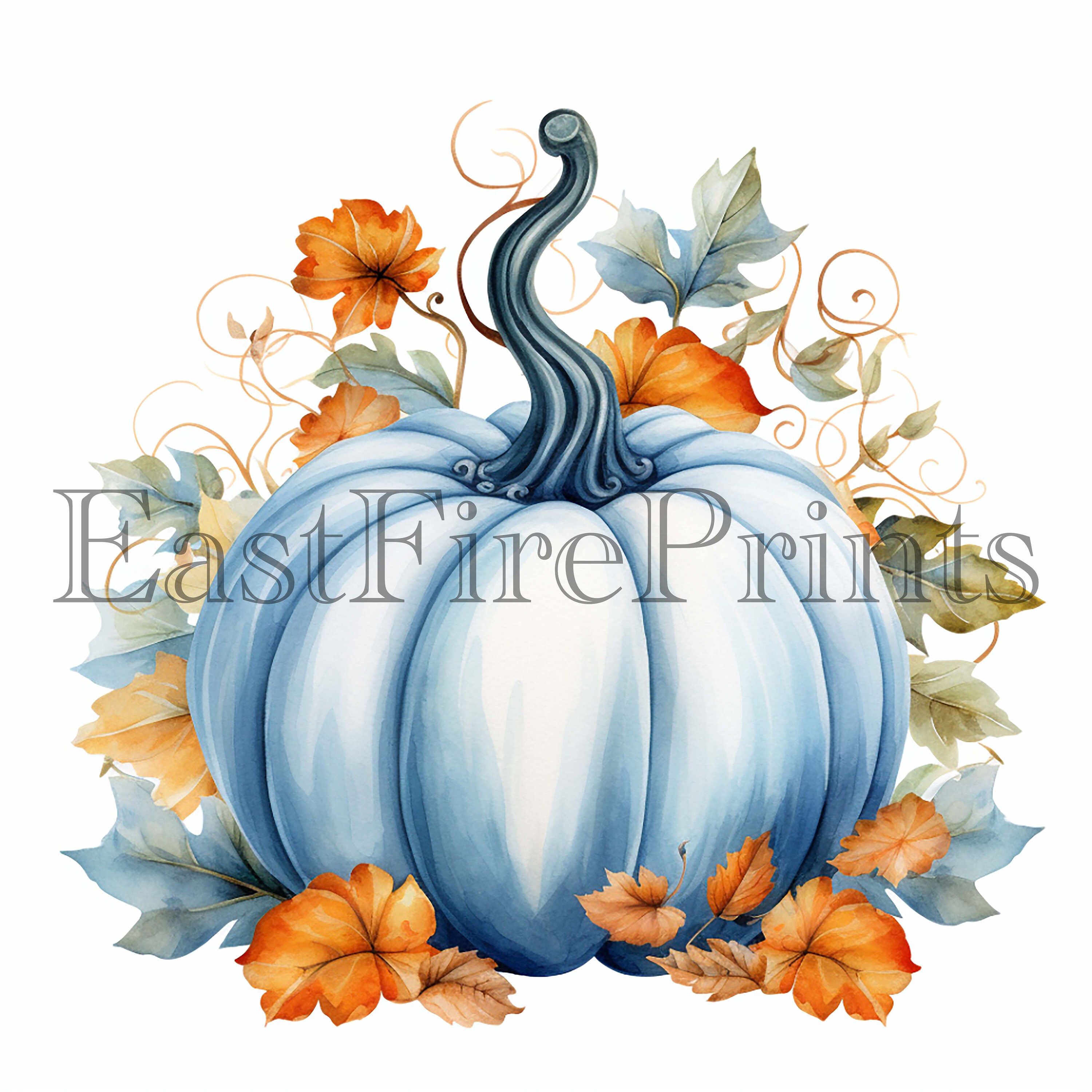 Watercolor Blue Pumpkins Clipart PNG Halloween Clip Art - Etsy