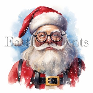 Watercolor Christmas Santa Clipart PNG Files, Winter Holidays Clip Art ...