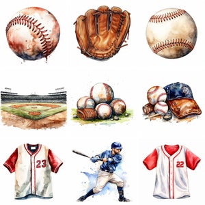 Watercolor Baseball Clipart, Jpg Baseball Printables Sports Clip Art ...