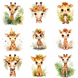 Watercolor Cute Giraffe Clipart, Baby Animal Clipart, Safari Nursery ...
