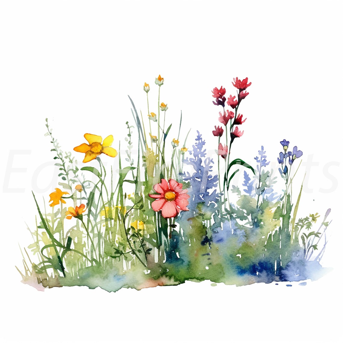 Watercolor Gardening Clipart Set Clipart Floral Digital - Etsy