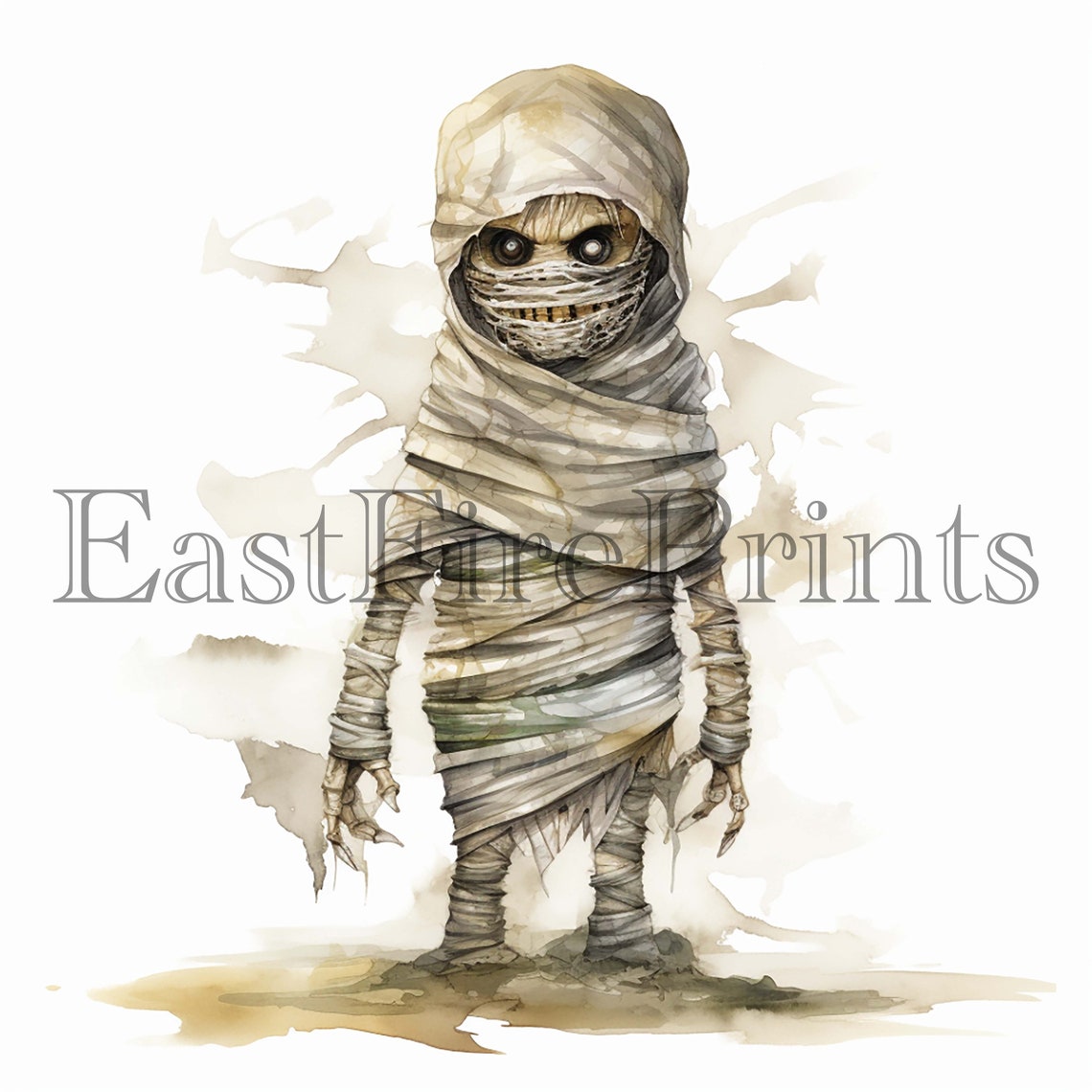 Mummy Watercolor Clipart Mummy Graphics Halloween Png Scary - Etsy