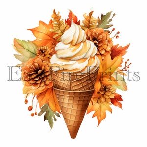 Autumn Ice Cream Clipart, Sweets Clipart, Autumn Ice Cream, Fall Png ...