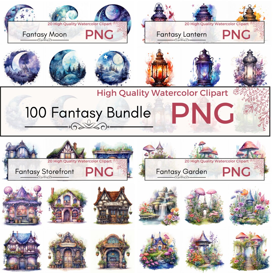 Fantasy Clipart Bundle, Fantasy Png, Mystical Clipart, Fantasy Art ...