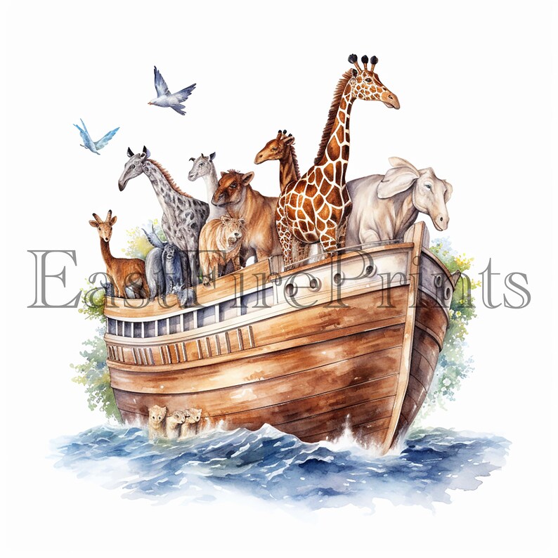 20 Noahs Ark Clipart Watercolor Christian Clip Art Religious - Etsy