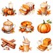 Watercolor Pumpkin Spice Clipart PNG Fall and Autumn Clip - Etsy