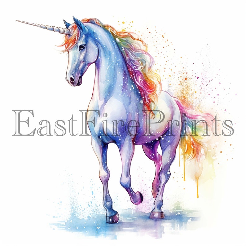 Watercolor Unicorn Clipart PNG Mythical Creature Clip Art - Etsy