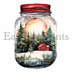 20 Christmas in a Jar Clip Art, High Quality Png, Glass Jar Winter Xmas ...