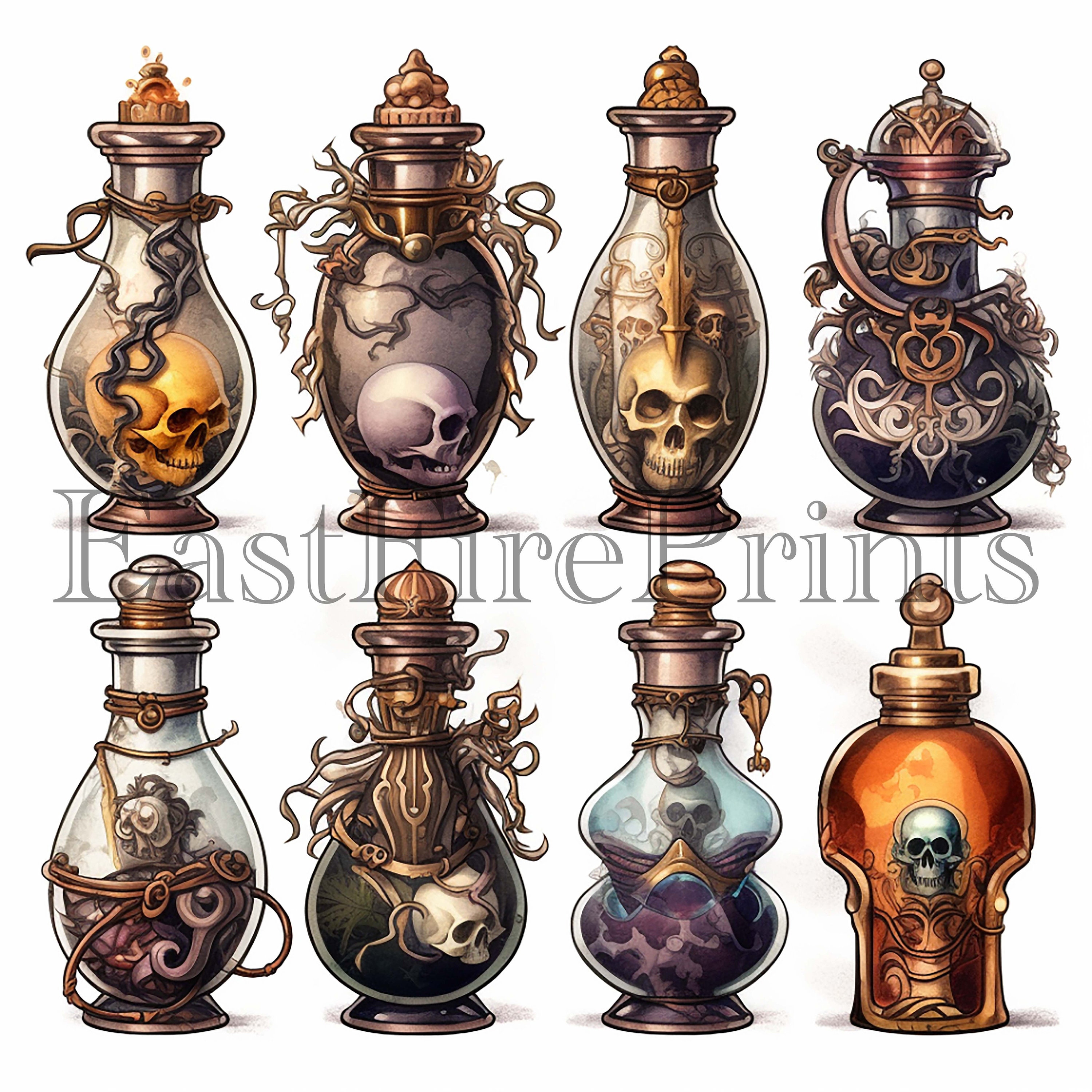Steampunk Potions Bottle Clipart PNG Steampunk Clipart - Etsy