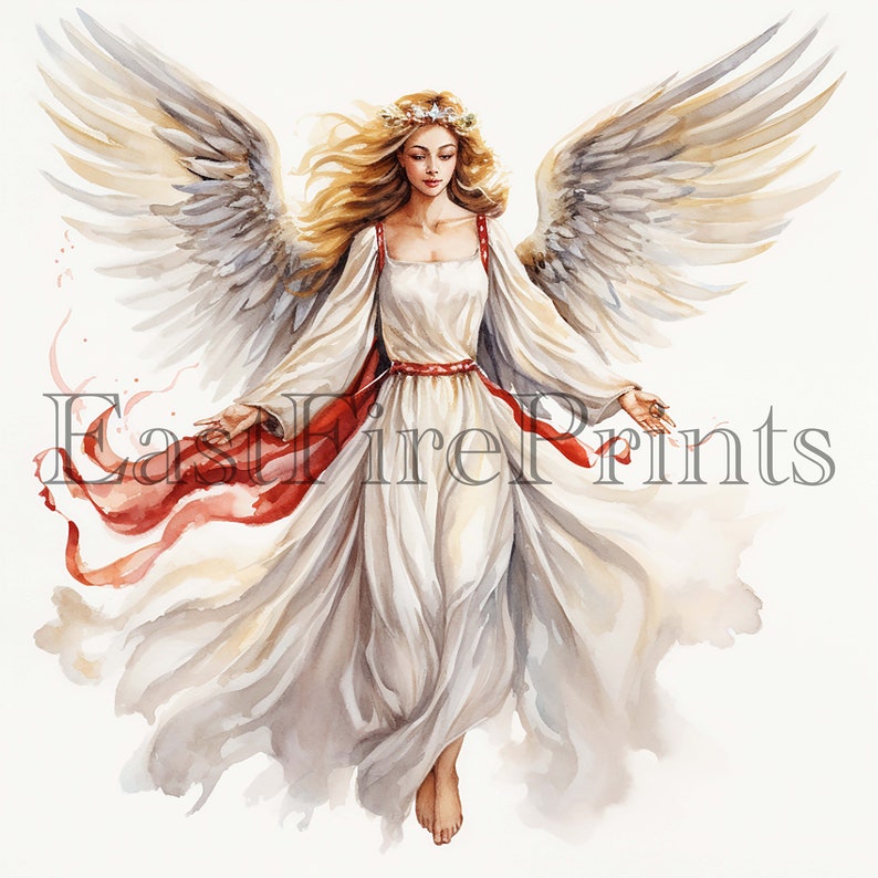Watercolor Christmas Angel Clipart PNG Files Xmas Clip Art - Etsy