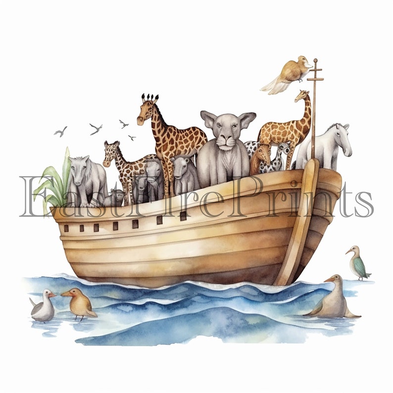 20 Noahs Ark Clipart Watercolor Christian Clip Art Religious - Etsy