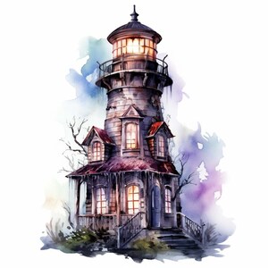 Haunted Lighthouse Clipart, High Quality Png Halloween Png Graphics ...