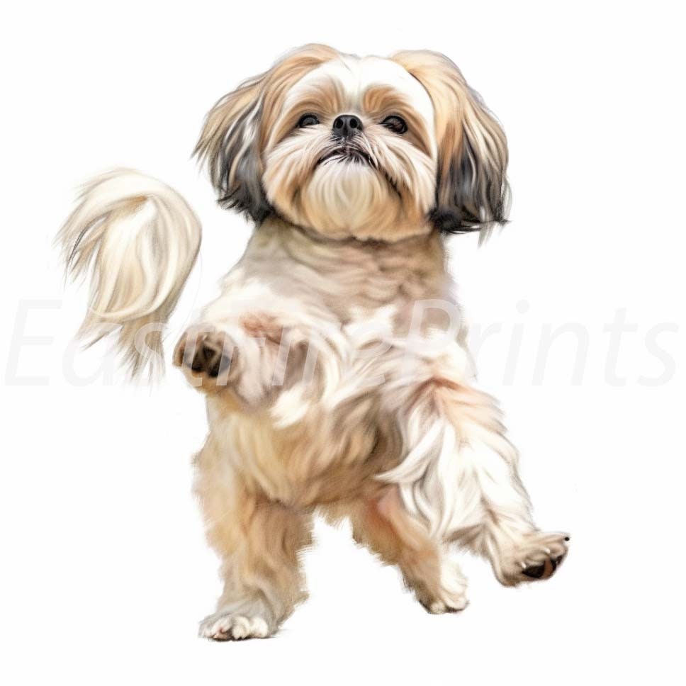 Set of 10 Shih Tzu Clipart Dog Illustrations Card Making - Etsy