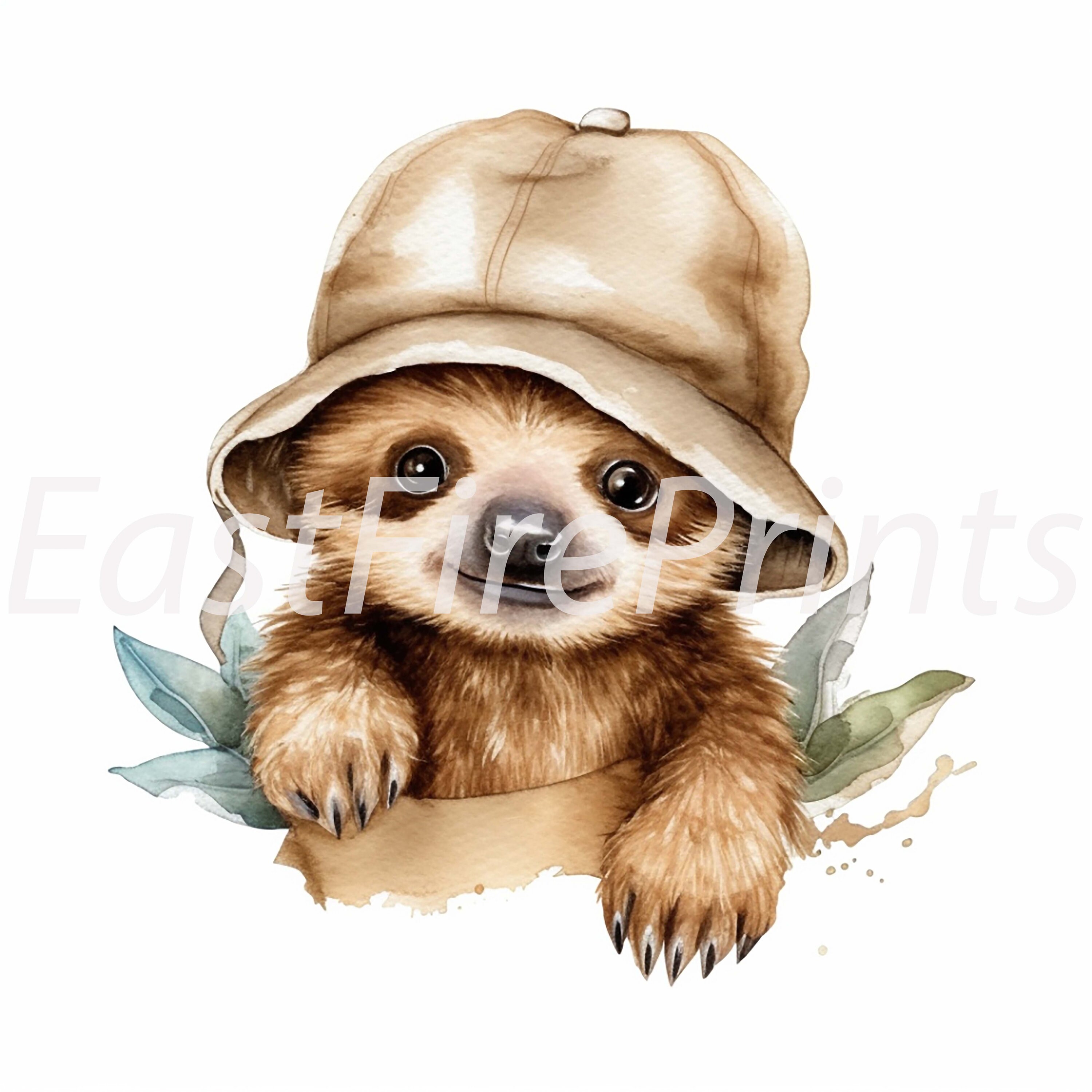20 Watercolor Baby Sloth Clipart Set Cute Sloth Clipart - Etsy
