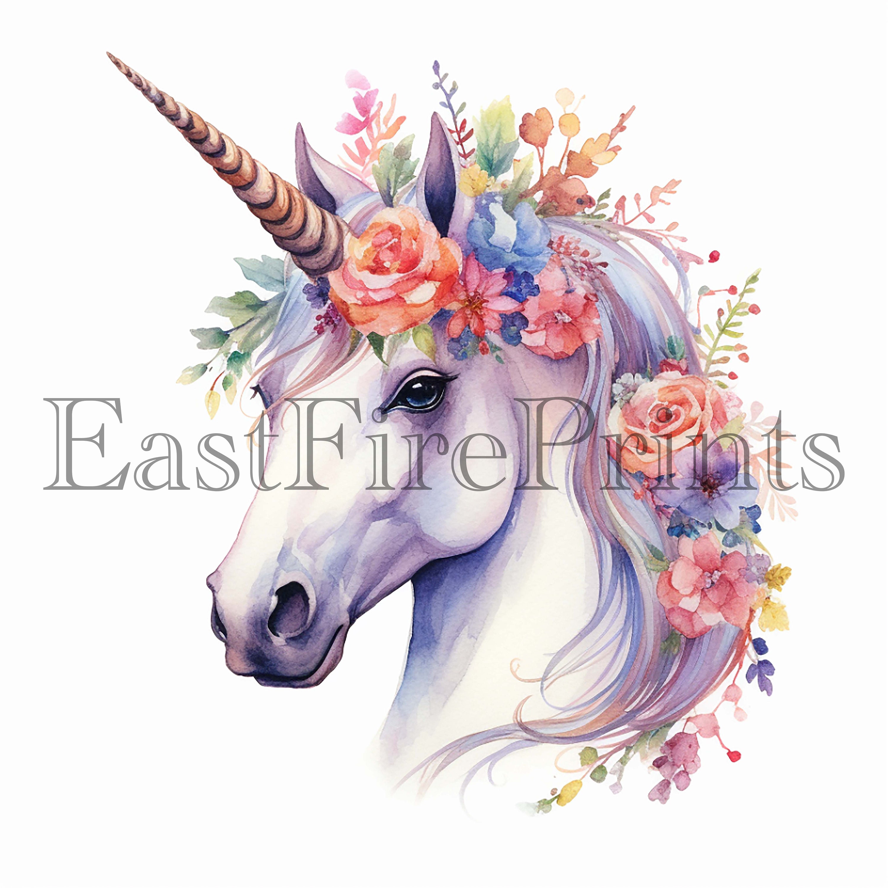 Watercolor Unicorn Clipart PNG Mythical Creature Clip Art - Etsy