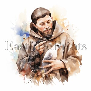 20 Saint Francis of Assisi Clipart, Watercolor Clipart, Saint Art ...